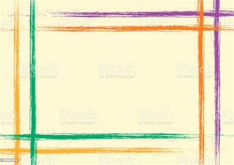 프레임 그려진된 배경 벡터 국경 그런 지 노란색 라인 템플릿입니다 오래 된 스타일 빈티지 디자인입니다 그래픽 일러스트입니다 A4 크기 형식 수평 방향 거친에 대한 스톡 벡터