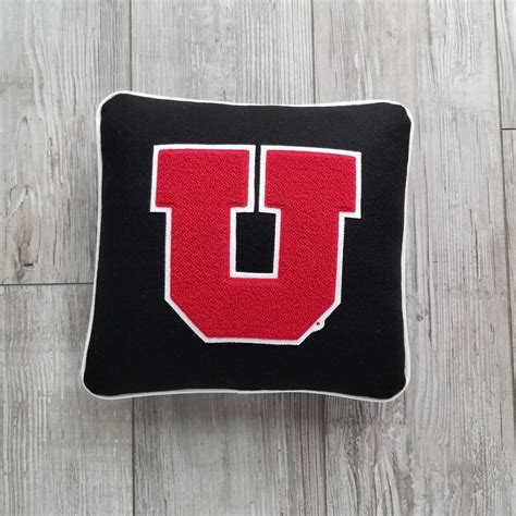 University Of Utah Black Block U Letterman Pillow Utah Utes Etsy
