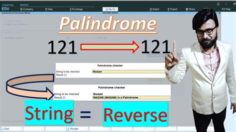 Polindrome Functions In Tally Tdl Anuragtiwari7149 Youtube