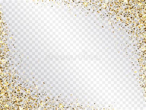Gold Glitter Border Frame On White Backround Vector Stock Vector
