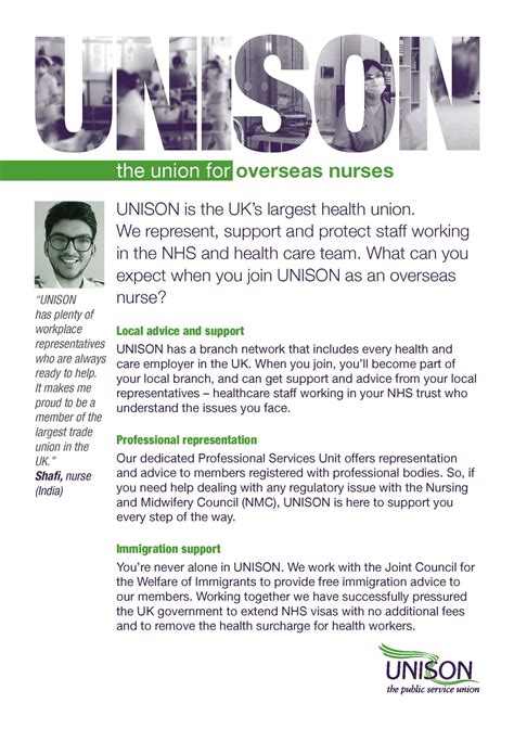 Overseas Nurses Recruitment Leaflet Unison Shop