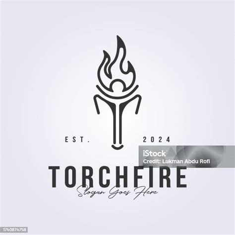Conception Dillustration Vectorielle De Symbole Dicône De Feu De Torche