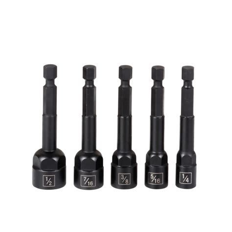 Twist Extractor Set 14 Hex Output Drive With Sae Sizes 5 Pcs