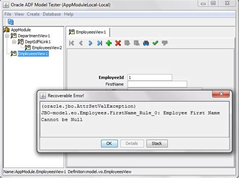How To Perform Validation Through Method In Oracle ADF