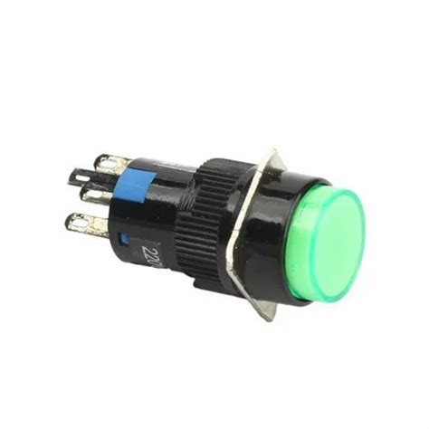 16mm Green Round Indicator Push Button at 70 piece दबन वल बटन in Samalkha ID
