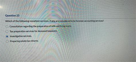 solved question 23 which of the following nonattest