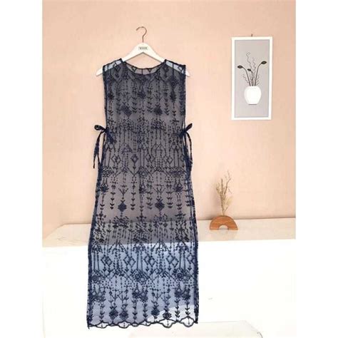 Jual Cardigan Long Outer Rompi Brukat Kondangan Outer Sojin Rompi