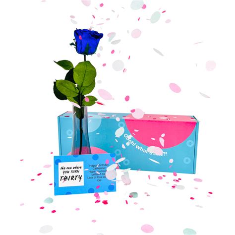 Confetti Exploding Eternity Rose Box Blue Boomf