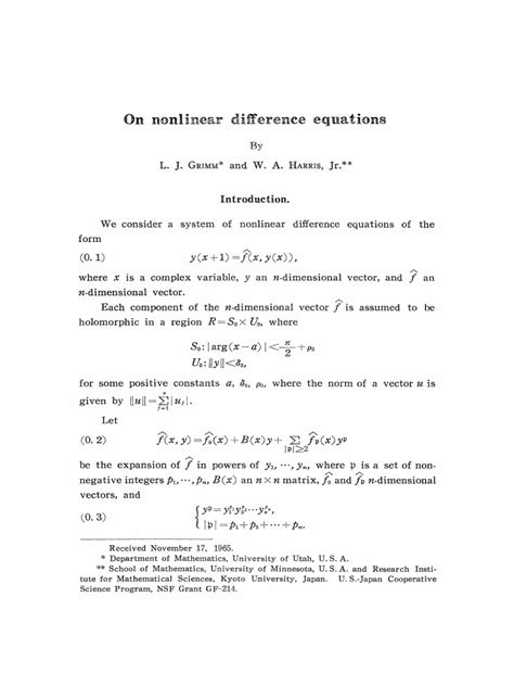 Pdf Non Linear Difference Equation Dokumentips