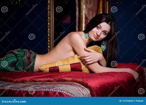 Beautiful Woman In Luxury Bedroom Stock Photo Image Of Human Beauty