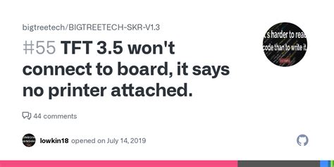 TFT 3 5 Won T Connect To Board It Says No Printer Attached Issue 55 Bigtreetech