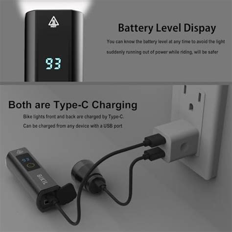 Bikil All Aluminium Bike Lights Front And Back 5000mah Super Bright