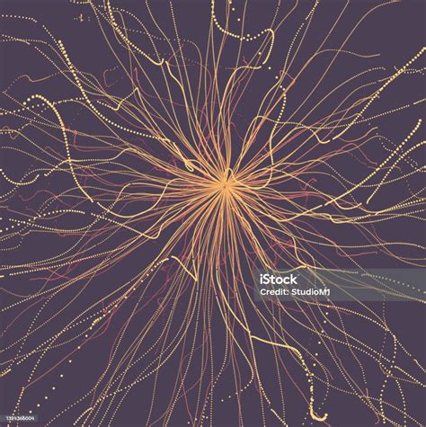 포인트가 폭발합니다 동적 방출 입자가 있는 배열입니다 3d 기술 스타일 추상적 배경입니다 벡터 그림입니다 배경 주제에 대한 스톡 벡터 아트 및 기타 이미지 Istock