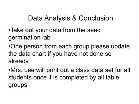 Seed Germination Lab Report Data Analysis And Conclusion