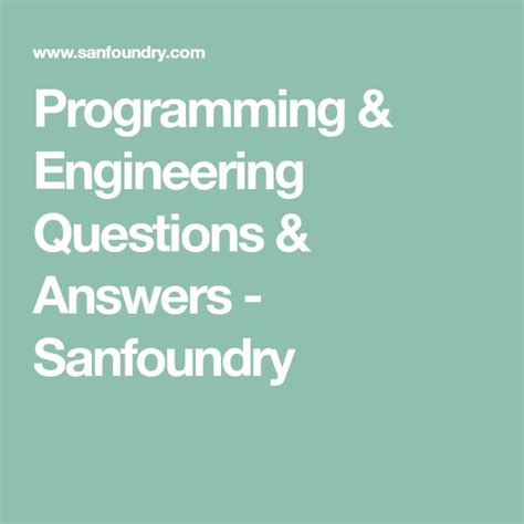 Programming And Engineering Questions And Answers Sanfoundry Question