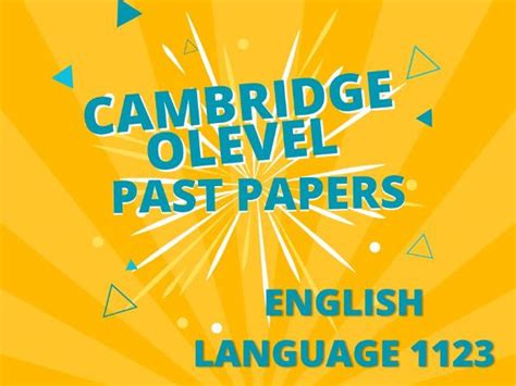 Cambridge International English 1123 Past Papers Teaching Resources