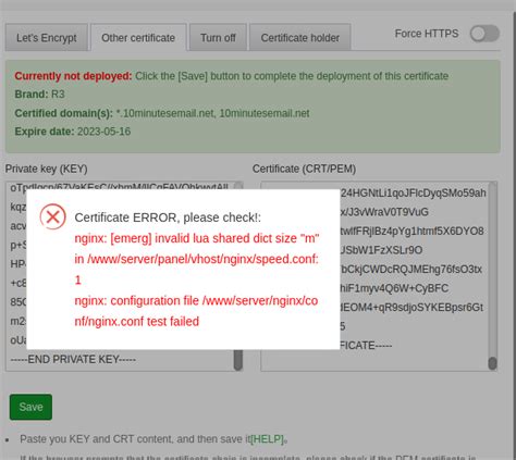 failed domain name is a wildcard for an icann tld aapanel free