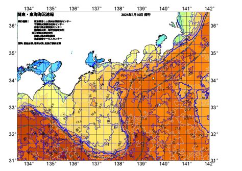 広域版海の天気図2024年1月10日 東京都島しょ農林水産総合センター