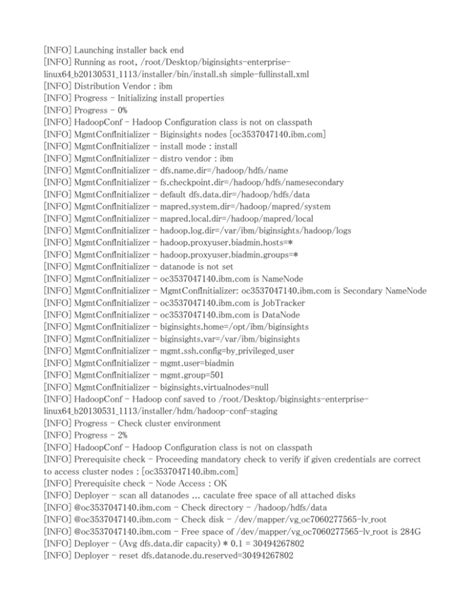 Error Deploymanager Hadoop Failed