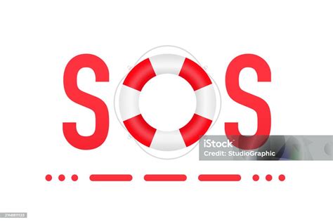 조난 신호 도움 요청 국제 모스 부호 흰색 배경에 Sos 로고 디자인 벡터 일러스트 레이 션 Sos에 대한 스톡 벡터 아트 및