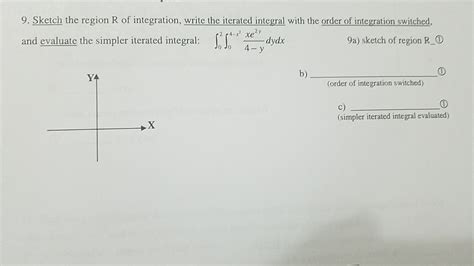 Solved 9 Sketch The Region R Of Integration Write The
