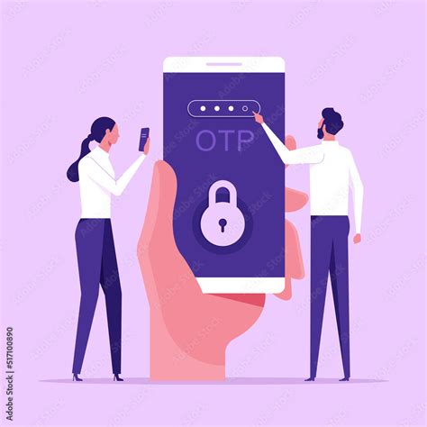 OTP Authentication And Secure Verification Never Share OTP And Bank Details Concept Stock