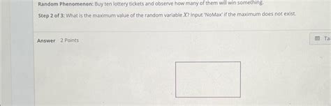 solved random phenomenon buy ten lottery tickets and