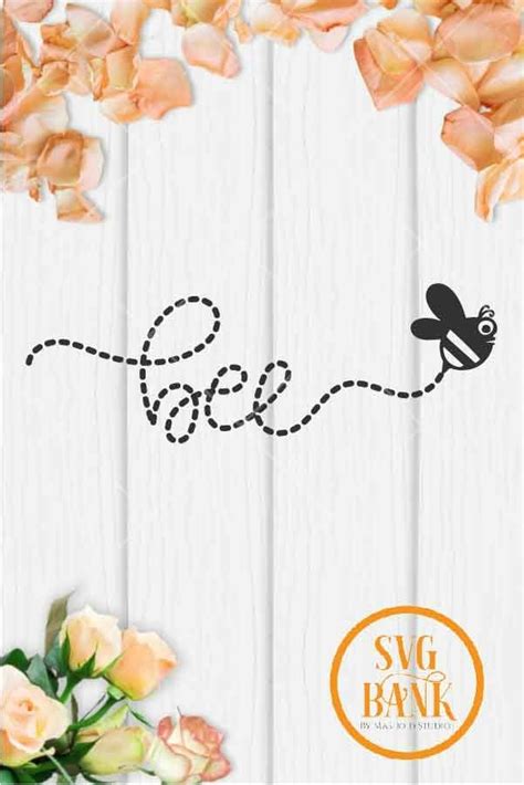 Dashed Line Bee SVG Cute Bee Funny Bee Cut File