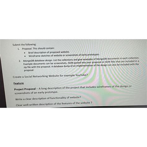 Solved Submit The Followingproposal This Should