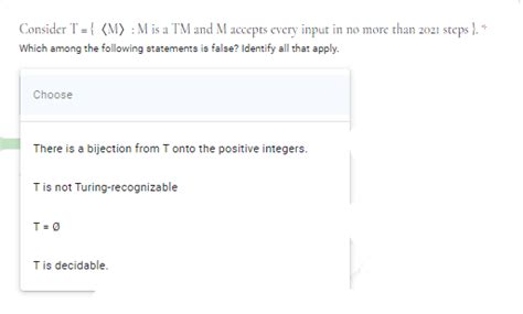 Solved Consider T M M Is A TM And M Accepts Every Chegg Com