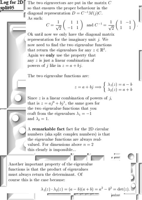 the logarithm of all 2d circular numbers the split complex numbers