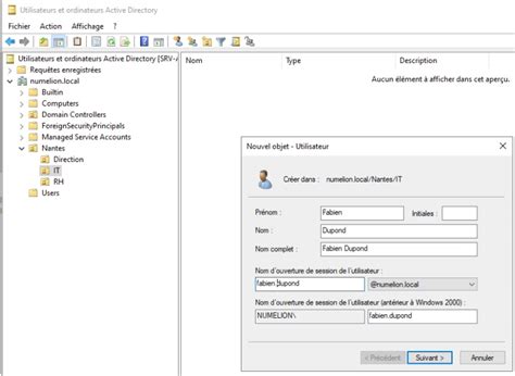 Créer Un Utilisateur Dans Active Directory Tutoriel