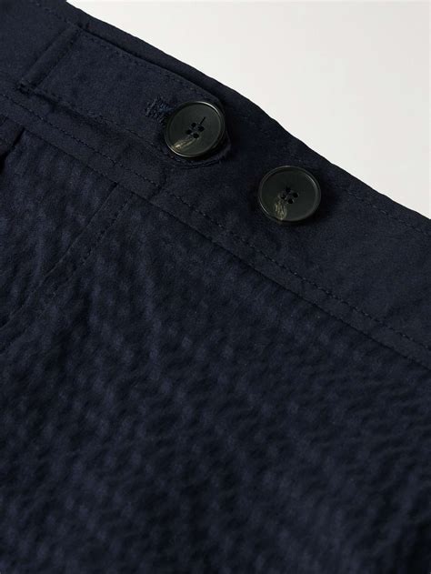 Mr P Straight Leg Mid Length Seersucker Swim Shorts For Men Mr Porter