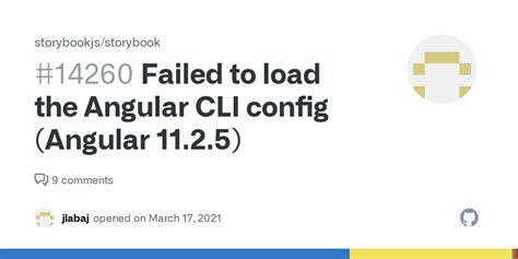 Failed To Load The Angular CLI Config Angular Issue Storybookjs Storybook