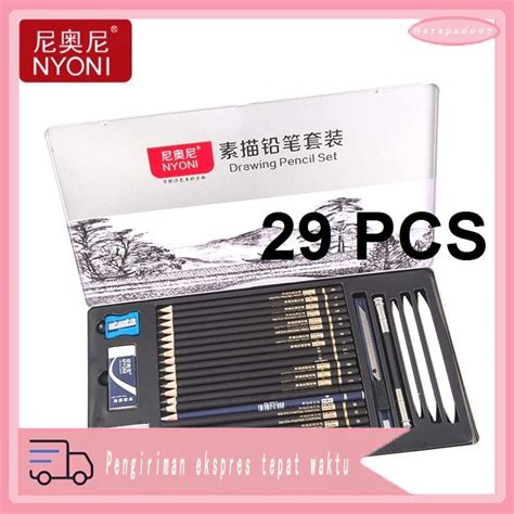 Jual Nyoni Pensil Sketsa Matte Set Gambar Pensil Sketsa Pemula 29 Buah