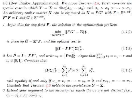 THEOREM Best Low Rank Approximation Let Y Chegg Com