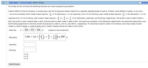 Solved Formulate But Do Not Solve The Following Exercise As Chegg