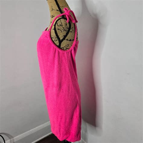 Vintage Neon Hot Pink Terry Cloth Summer Resort Depop