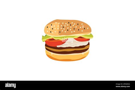 Hamburger Isolated On White Background Stock Vector Image And Art Alamy