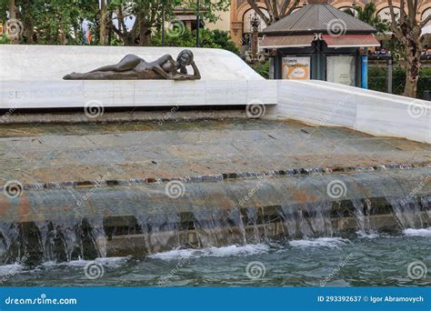 Fragment Of The Generation Of 1927 Fountain Seville Spain Editorial