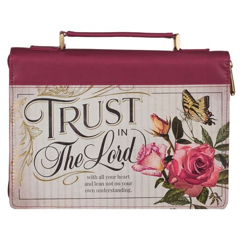 Trust In The Lord Floral Pomegranate Red Faux Leather Fashion Bible