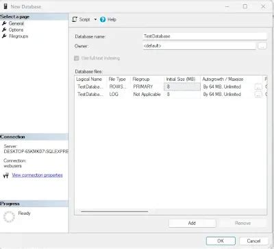 Create Database In SQL Server