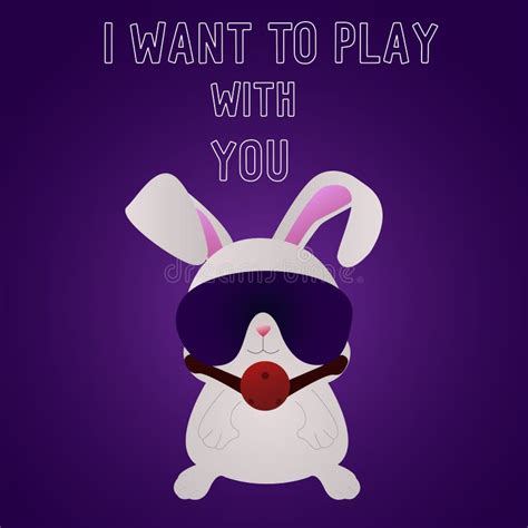 Funny Rabbit Print For T Shirt The Concept Of Flirting Stock