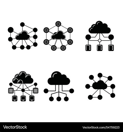 Cloud Computing Network Connection Icon Royalty Free Vector