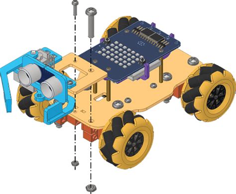 assembling the basic quarky mecanum wheel robot with gripper
