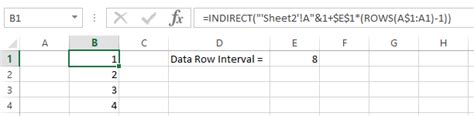 Indexing From Another Sheet With Weird Cell Intervals R Excel