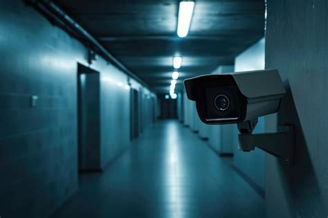 Premium Photo Security Camera Records Criminal Scene Inside Building
