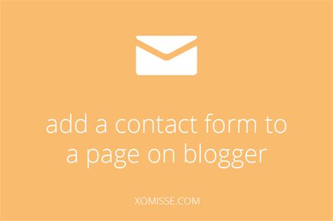 Add A Contact Form To Page On Blogger