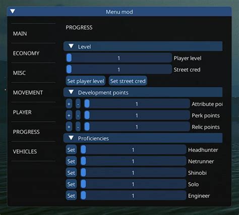 Menumod A Cheat Menu Cyberpunk 2077 Mod