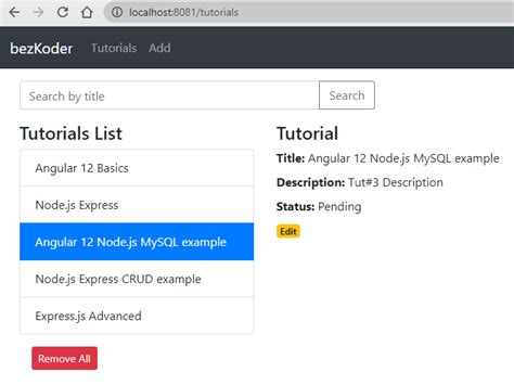 Angular Node Mysql Example